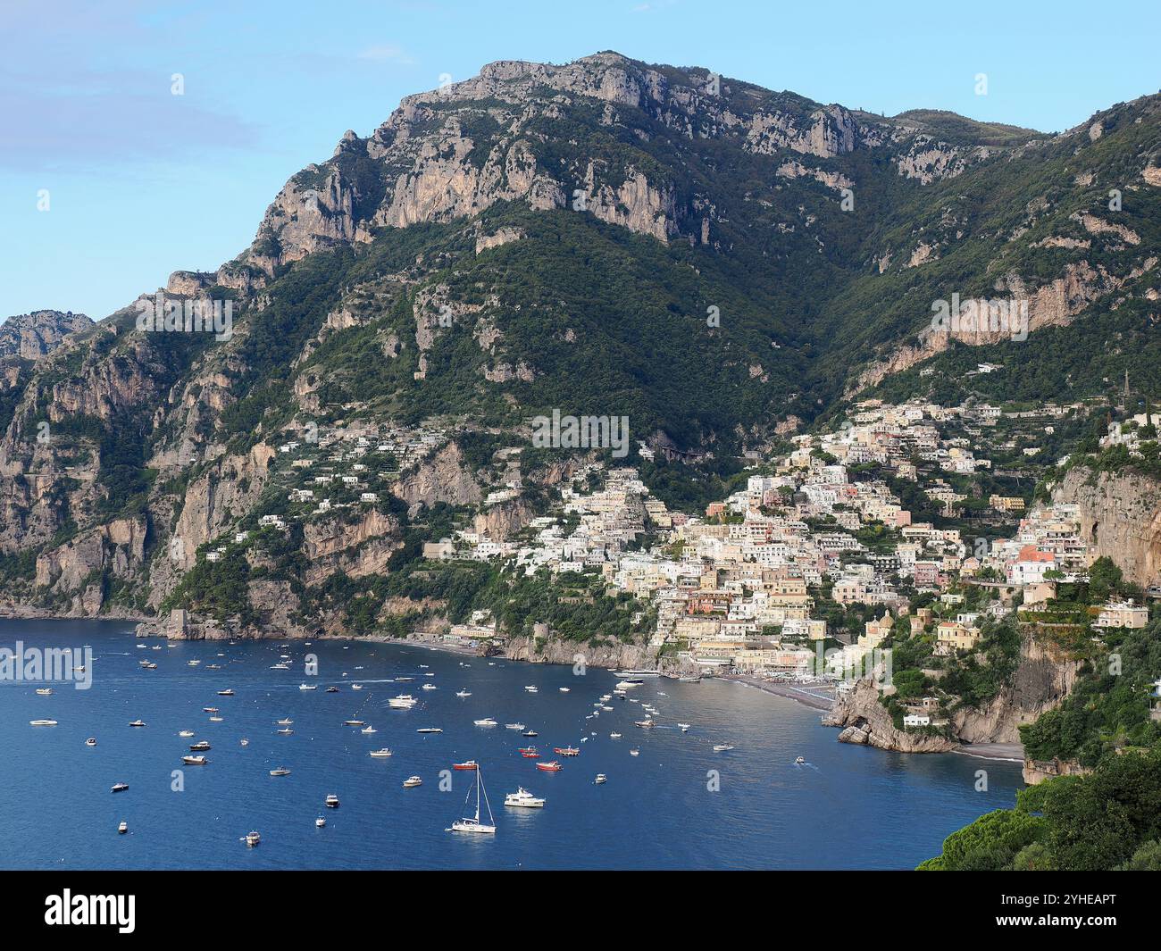 Panoramic view of Positano, Amalfi Coast, province of Salerno, Sorrento ...