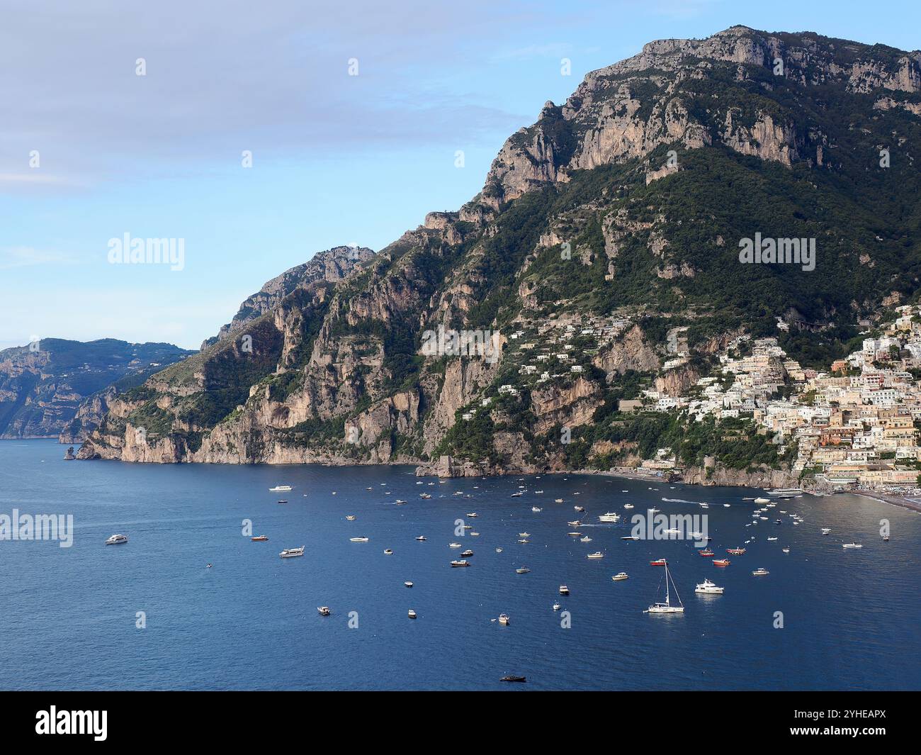 Panoramic view of Positano, Amalfi Coast, province of Salerno, Sorrento ...