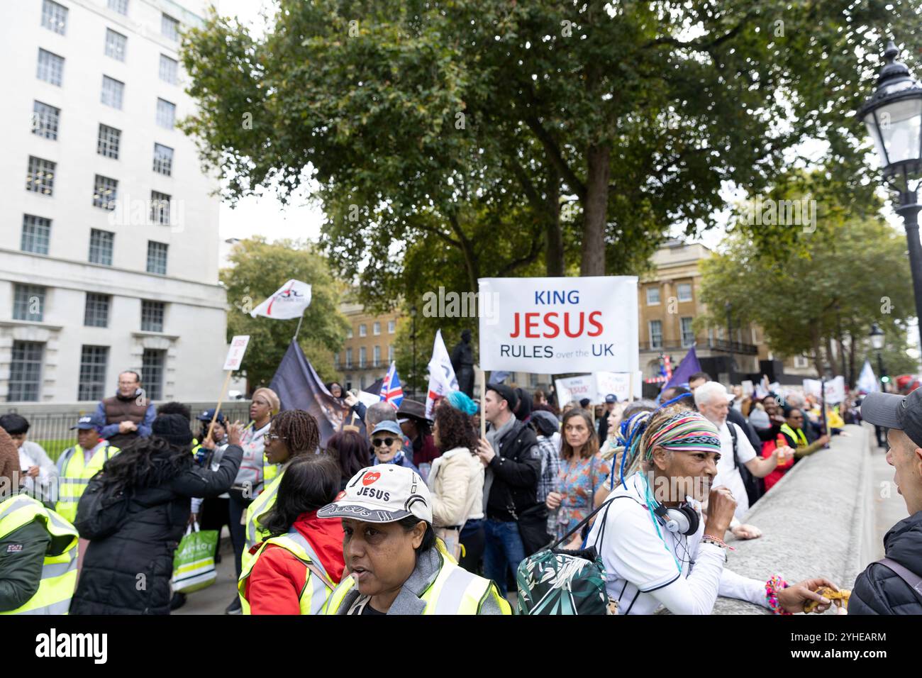 Participants gather and march during their March for Jesus in central ...