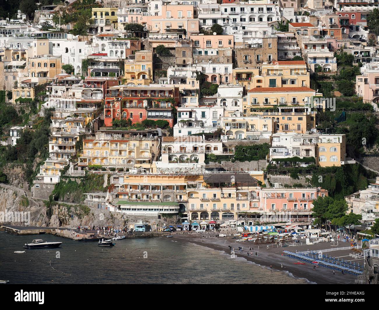 Panoramic view of Positano, Amalfi Coast, province of Salerno, Sorrento ...