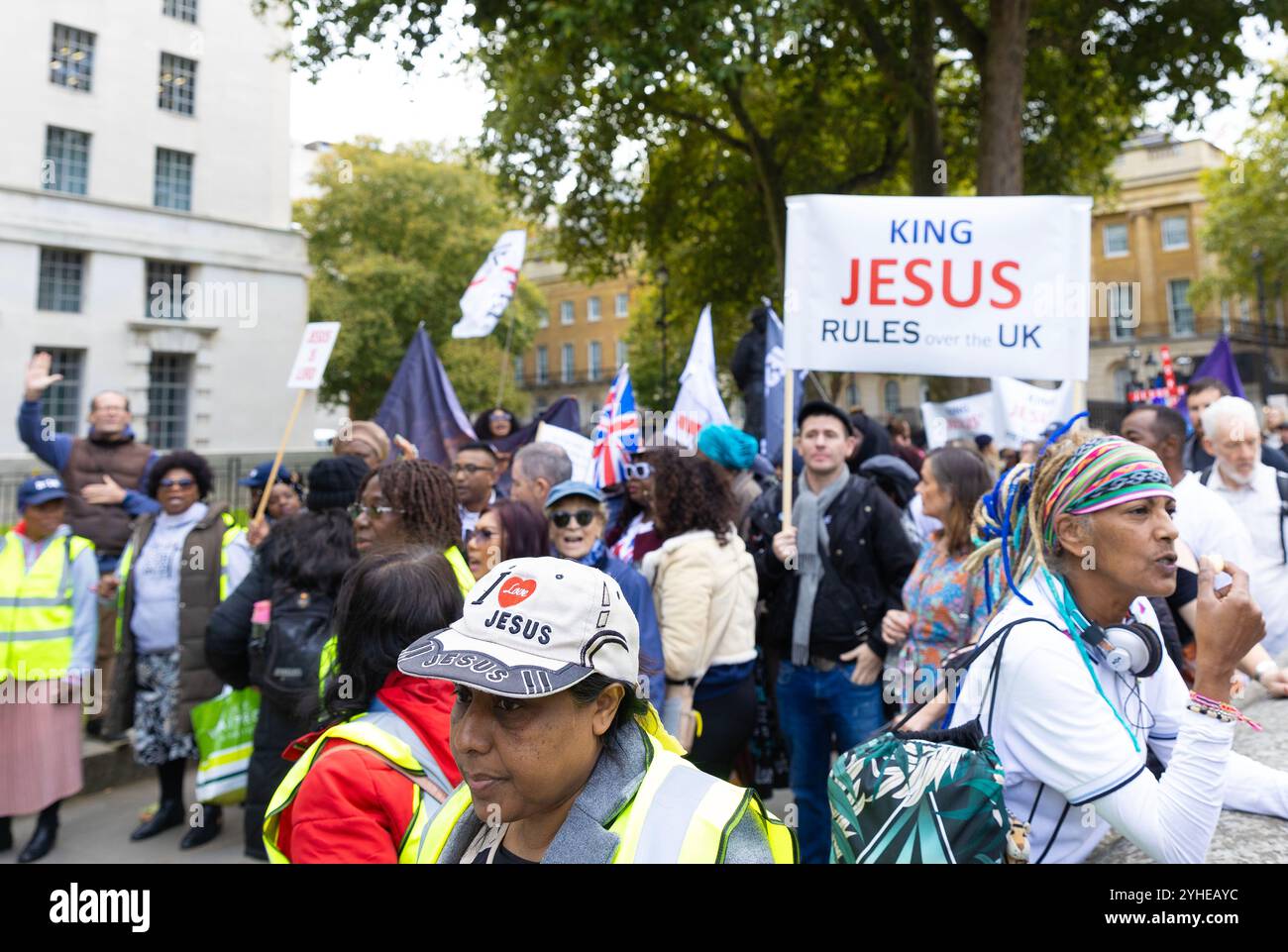 Participants gather and march during their March for Jesus in central ...