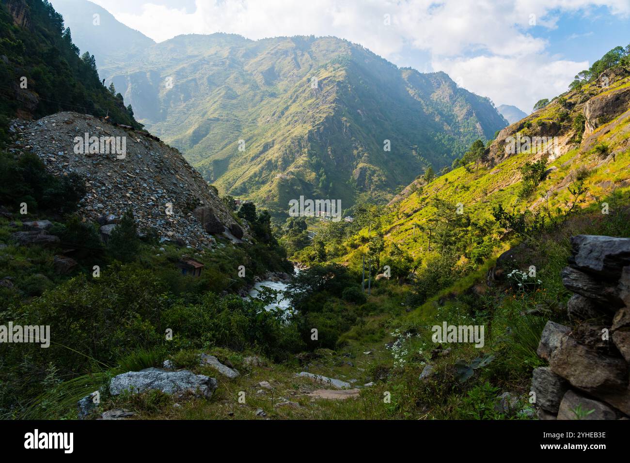 First day of Langtang Valley Trek at Syafrubesi, Rasuwa with Trishuli ...