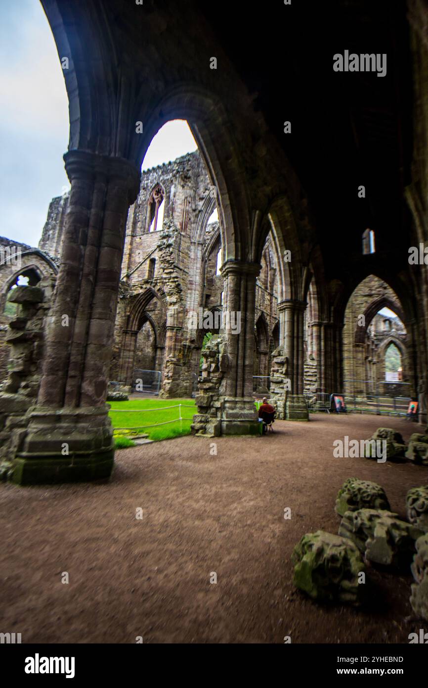 Inside the Ruins of the once majestic church of the Tintern Abbey in ...