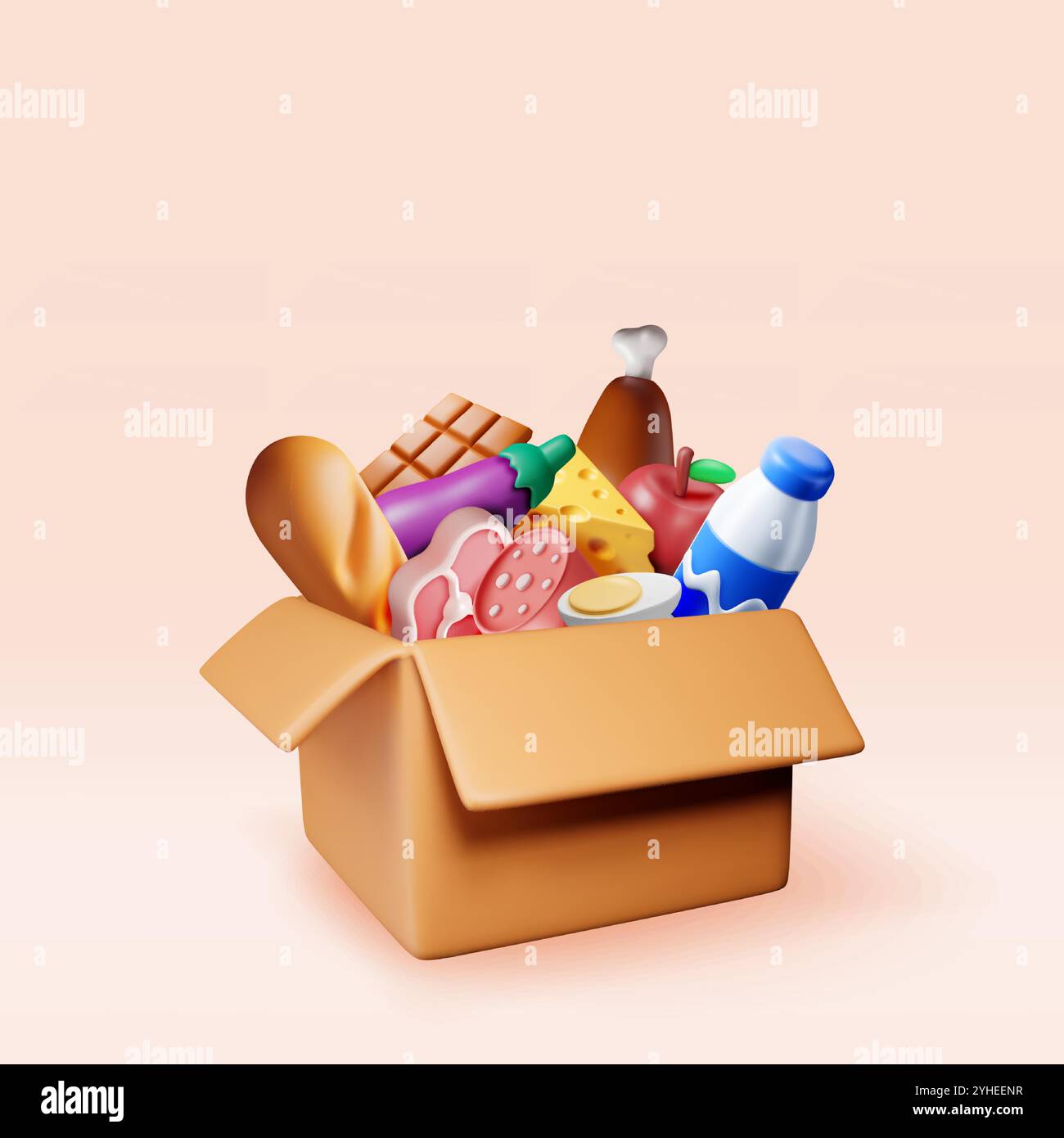 Donation box food delivery Stock Vector Images - Alamy