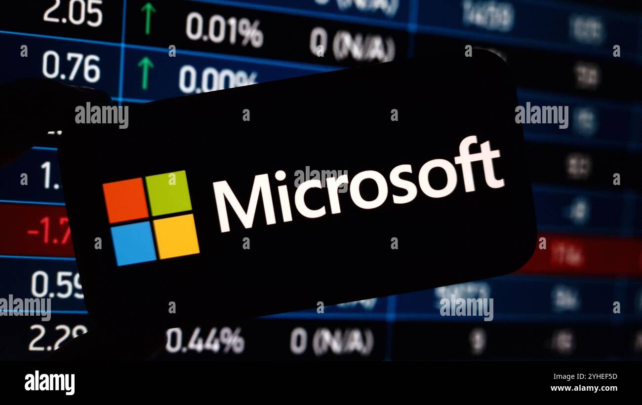 Konskie, Poland - November 10, 2024: Microsoft company logo displayed ...