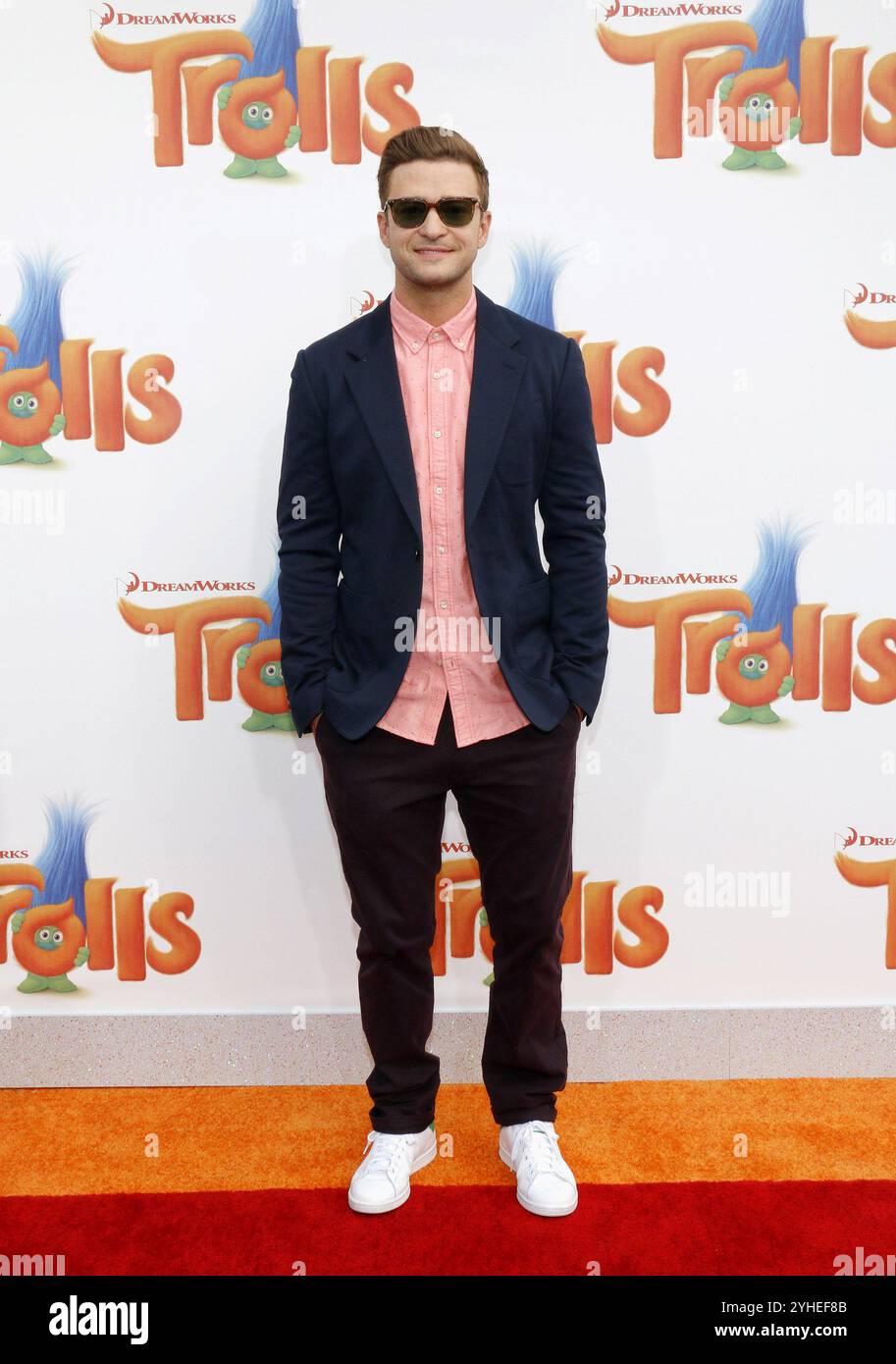 Justin Timberlake at the Los Angeles premiere of 'Trolls' held at the ...