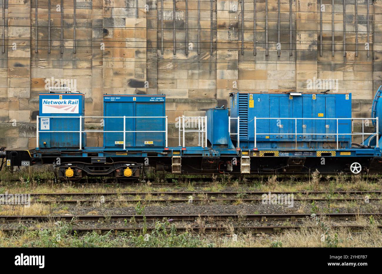 Rail Head Treatment Train wagons, stabled at Carlisle railway station ...