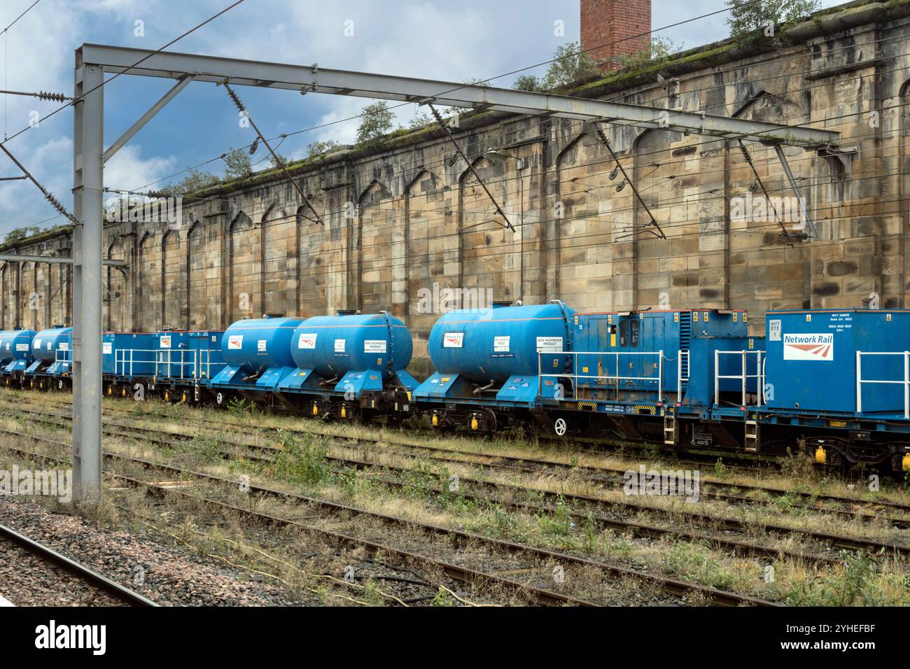 Rail Head Treatment Train wagons, stabled at Carlisle railway station ...