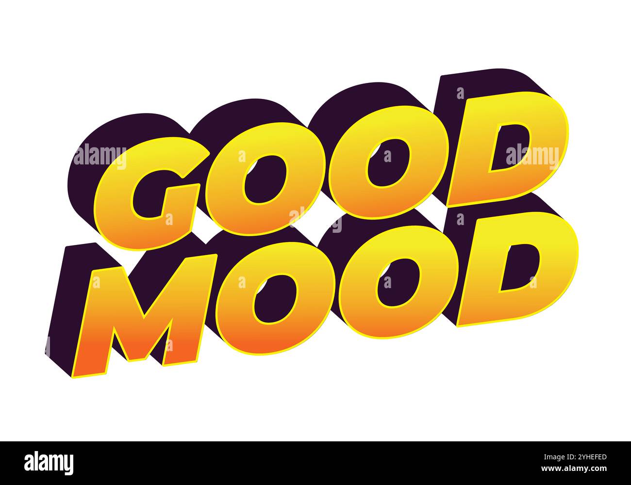 Good mood. Text effect design in eye catching colors with 3D look Stock ...