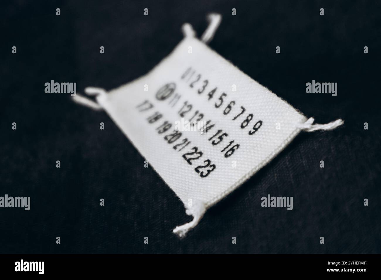 The famous Maison Margiela label with numbers and four stitches Stock ...