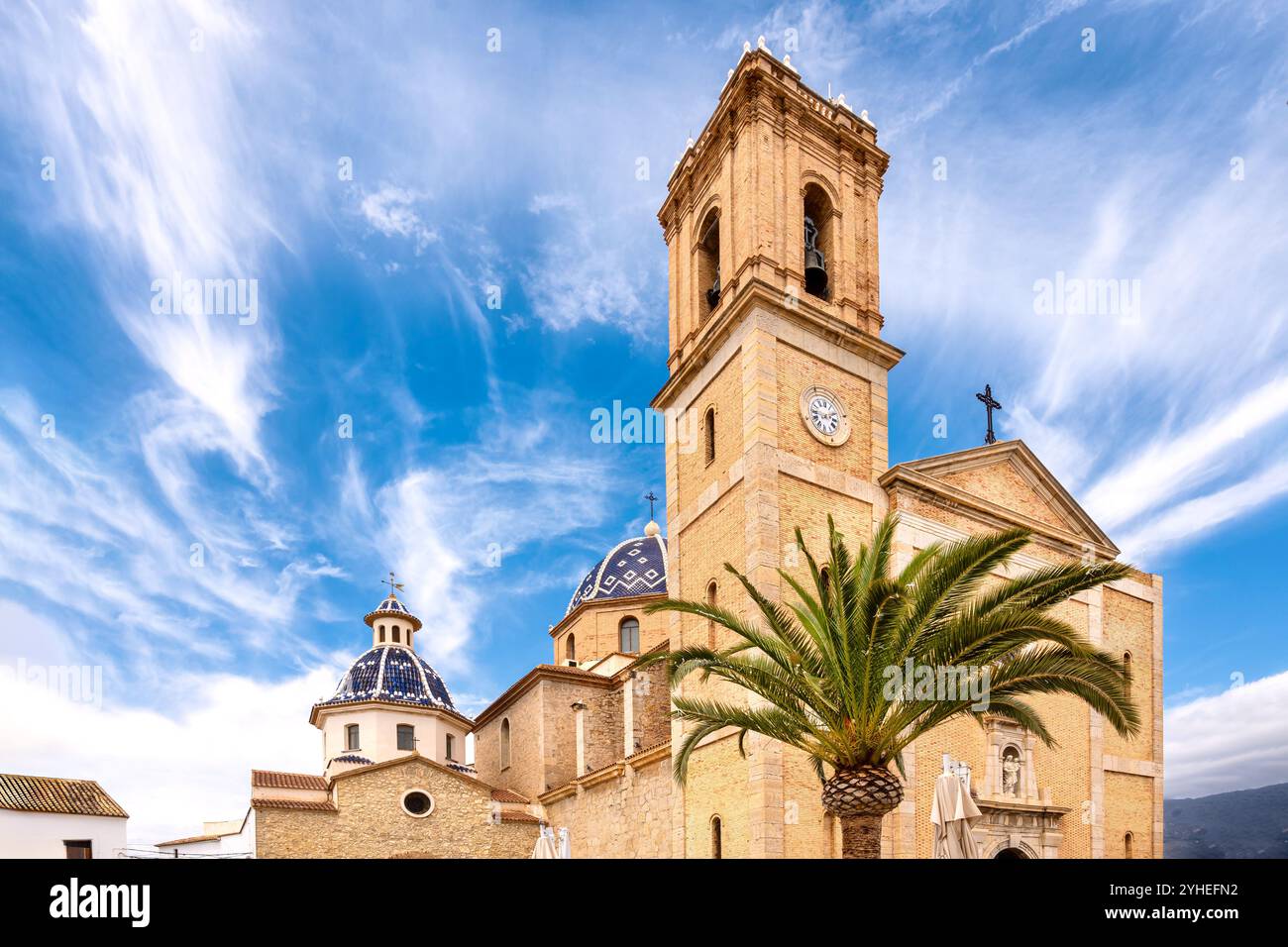Altea church Nuestra Senora de Consuleo at sunset, one of the most ...