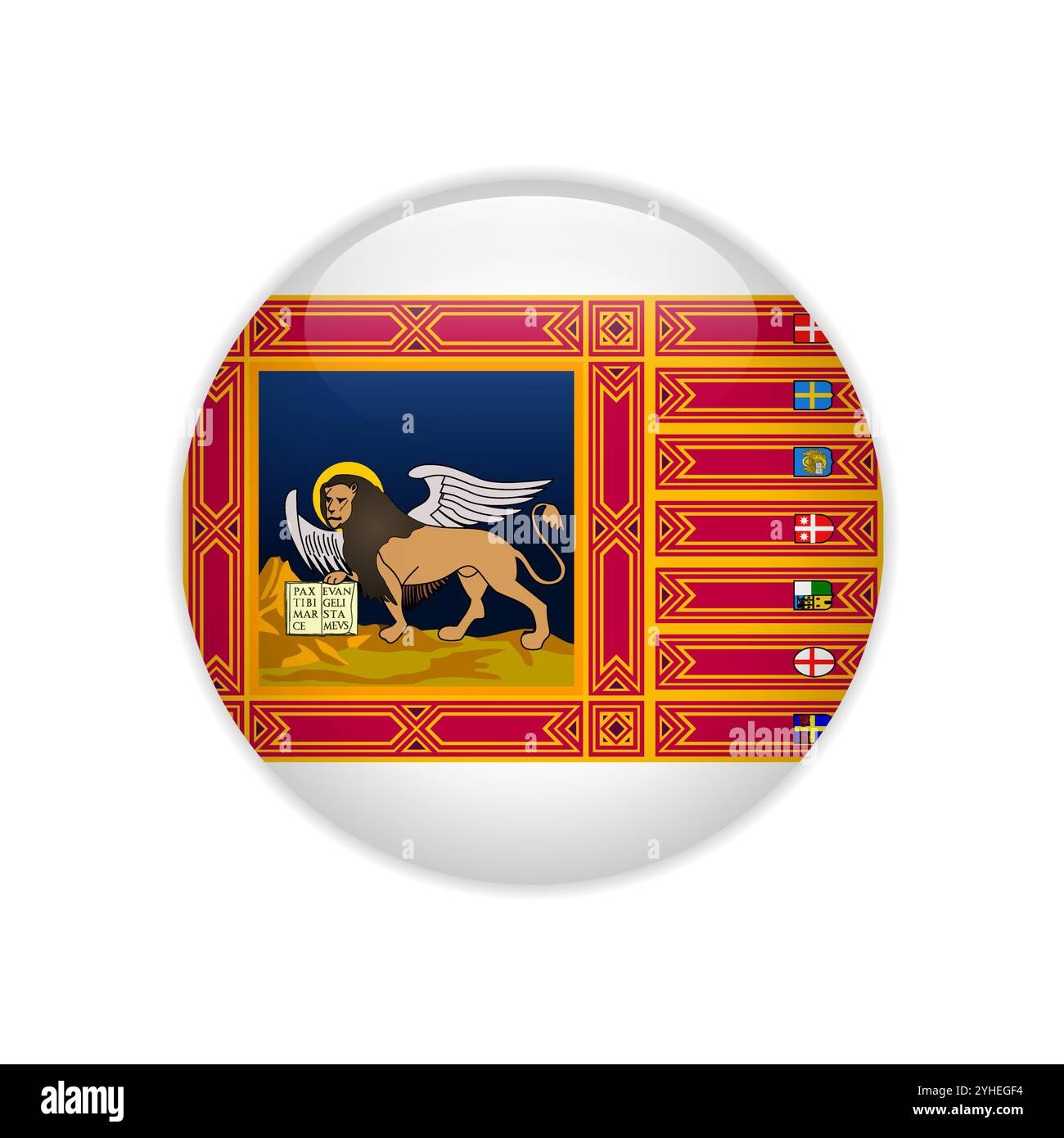 Flag of Veneto button Stock Vector Image & Art - Alamy