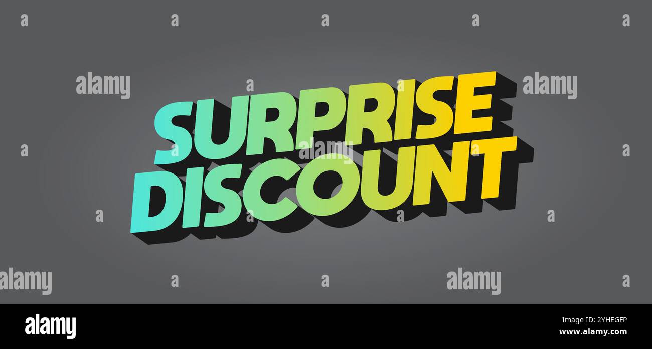 Surprise discount. Text effect design in 3D look for banner or website ...