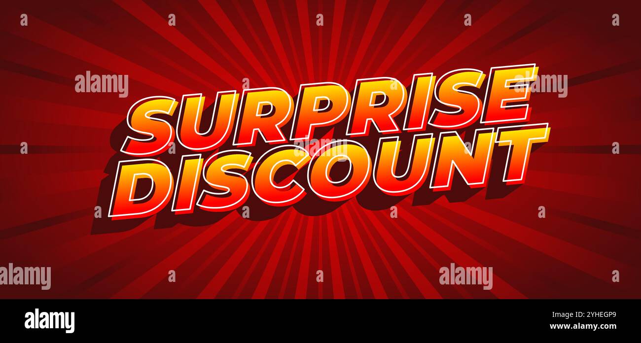 Surprise discount. Text effect design in 3D look for banner or website ...