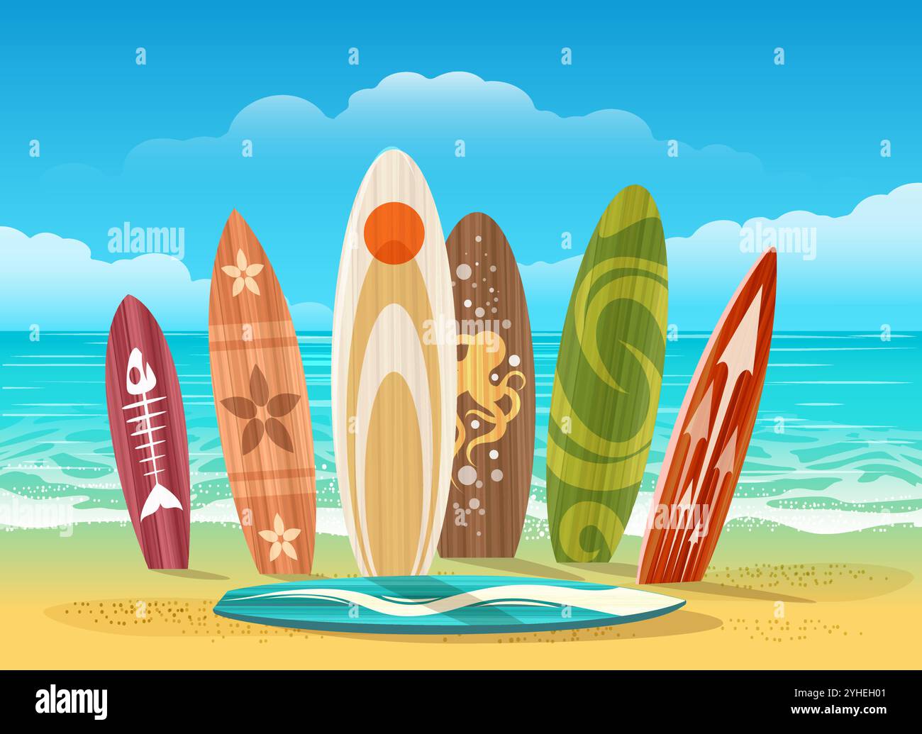 Activities on the beach Stock Vector Images - Alamy