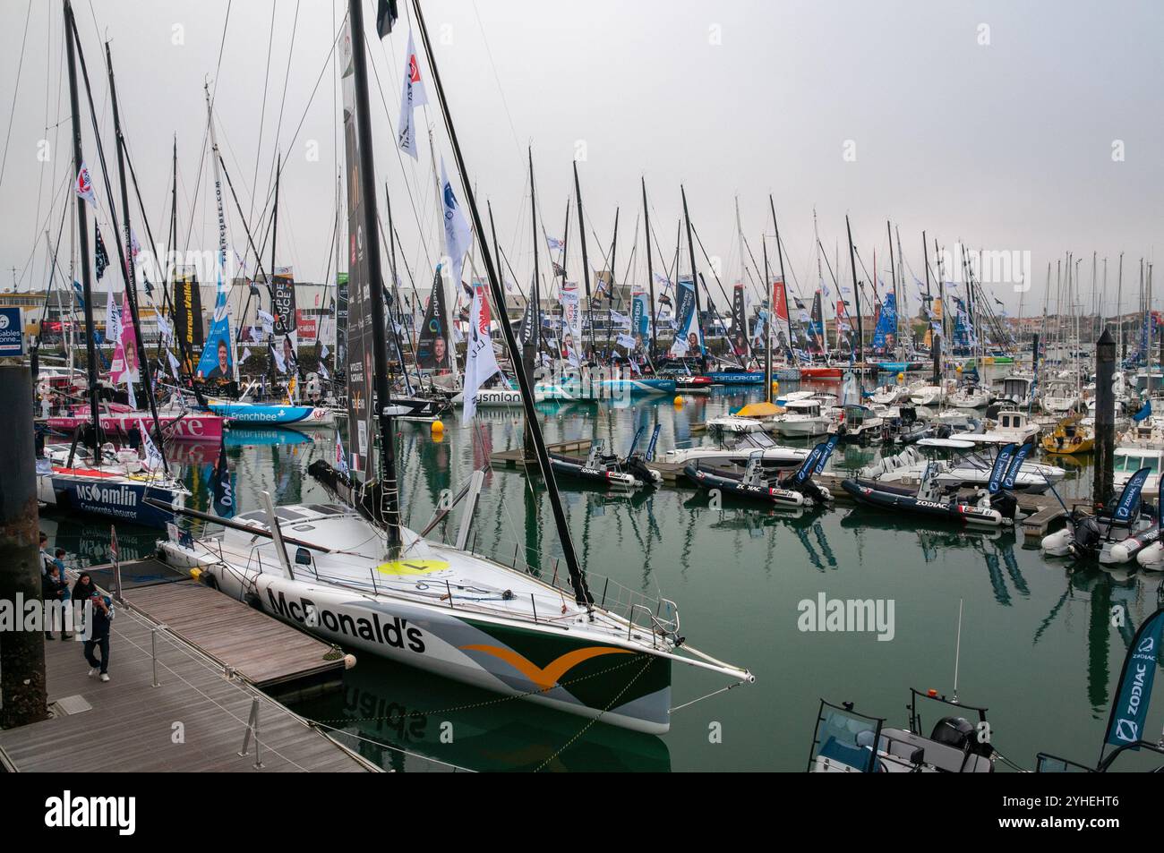 French skipper Violette Dorange sailing yacht moored in Olona marina ...
