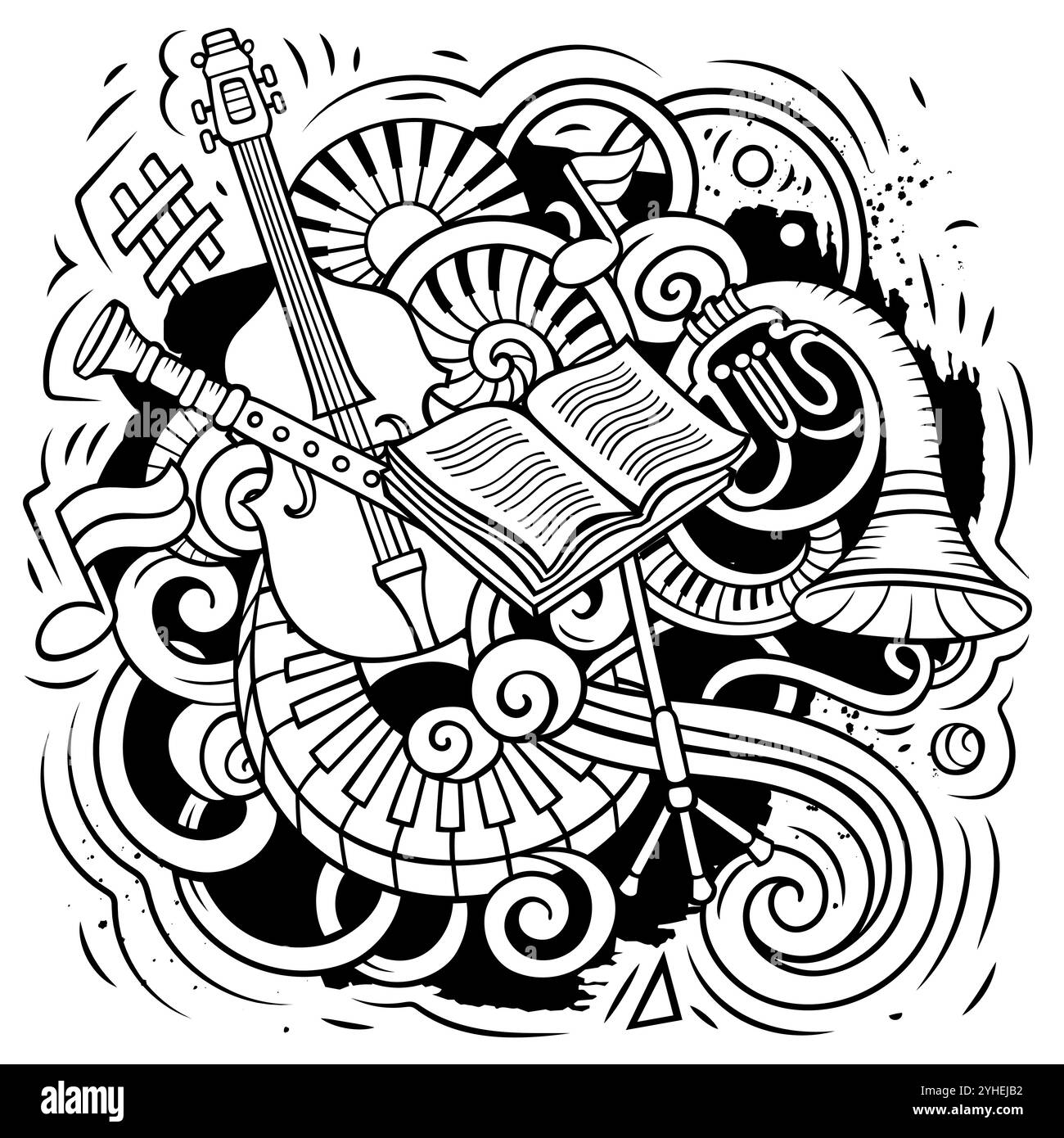 Cartoon vector doodles Classic music illustration Stock Vector Image ...