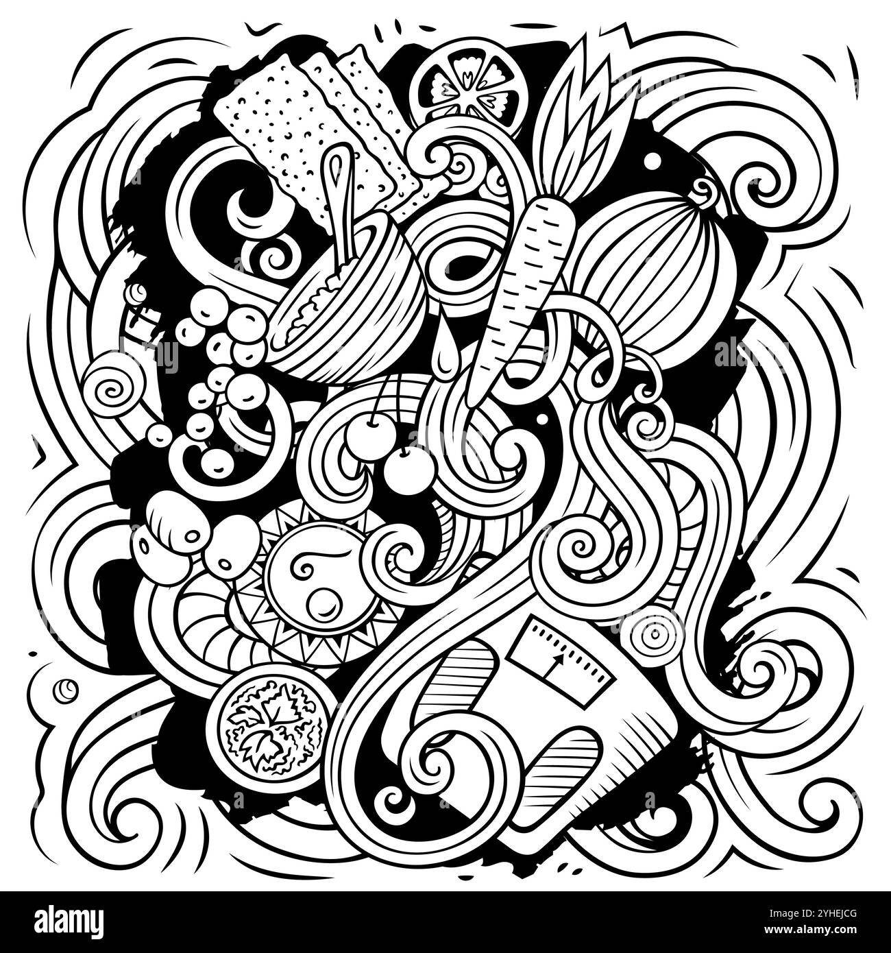 Cartoon vector doodles Diet food illustration Stock Vector Image & Art ...