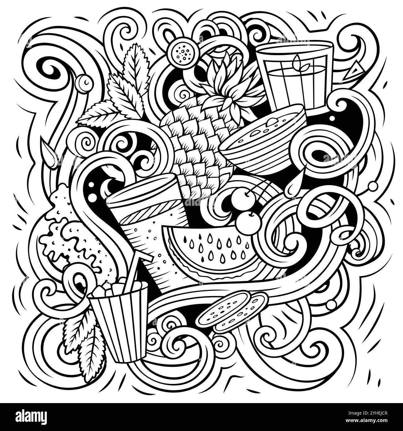 Cartoon vector doodles Diet food illustration Stock Vector Image & Art ...