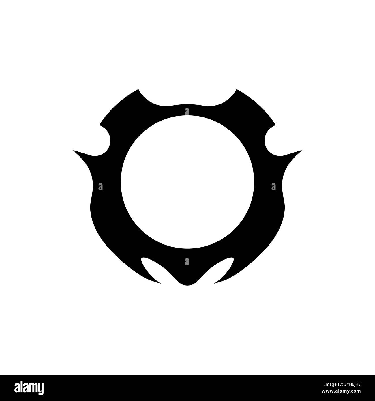 Edgy black avatar frame with horns for a gothic profile Stock Vector ...