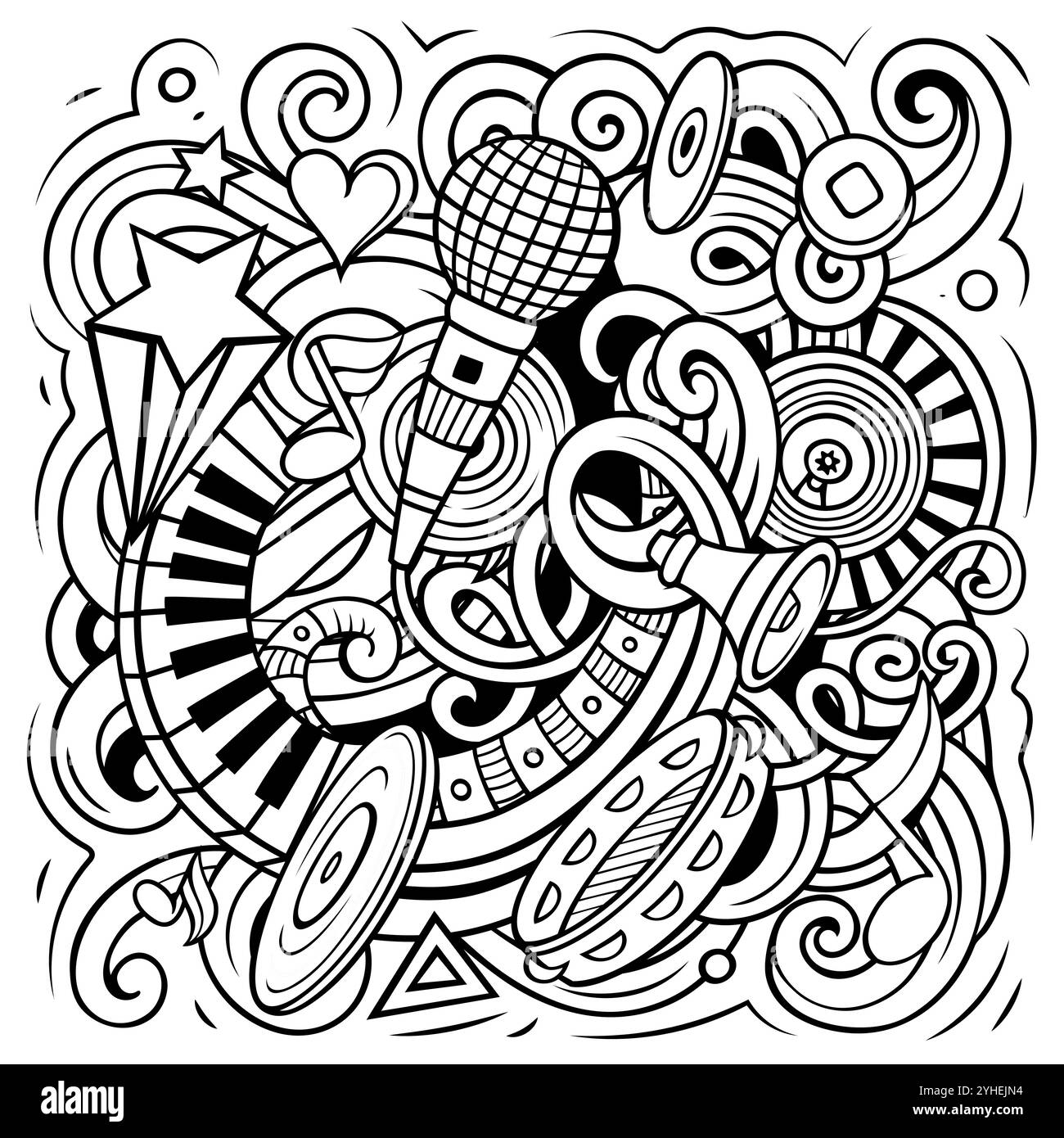 Music hand drawn vector doodles illustration Stock Vector Image & Art ...
