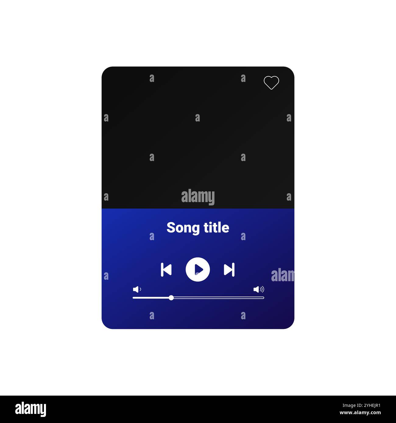 Colorful media player UI with modern playlist and audio controls Stock ...