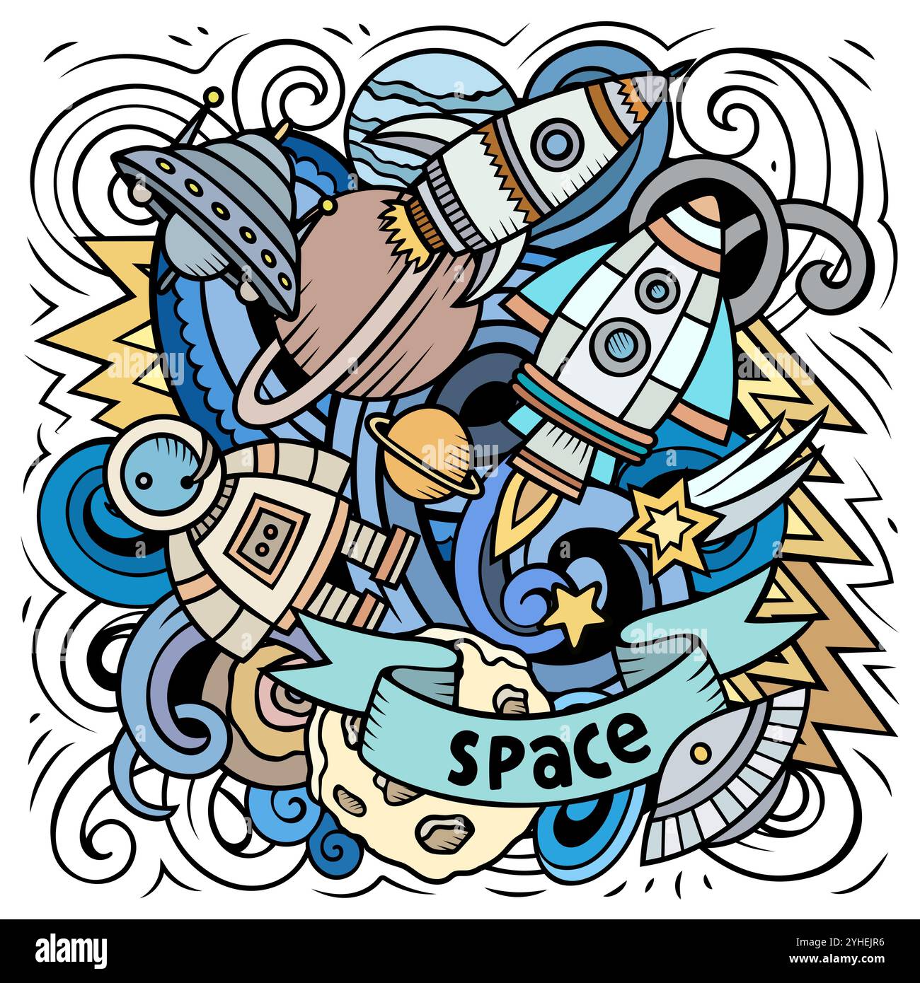 Space cartoon vector illustration Stock Vector Image & Art - Alamy