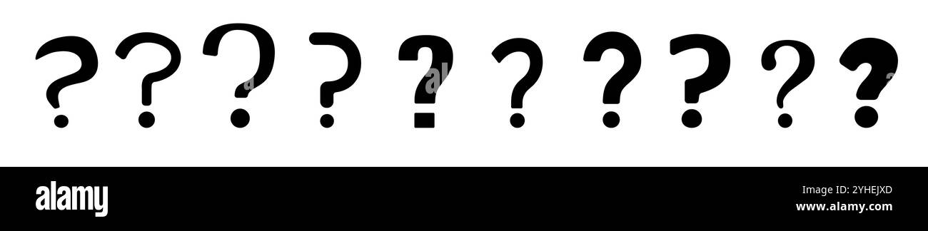 Black question marks for inquiries, mystery, and unsolved problems ...