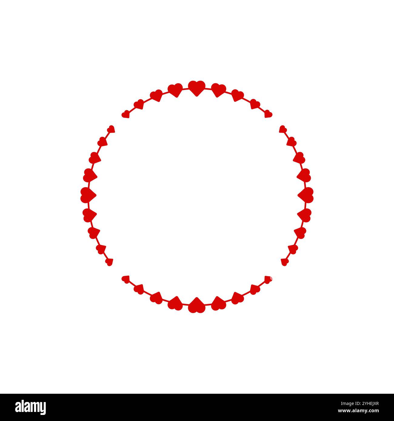 Circular heart frame with vintage style for Valentine cards Stock ...