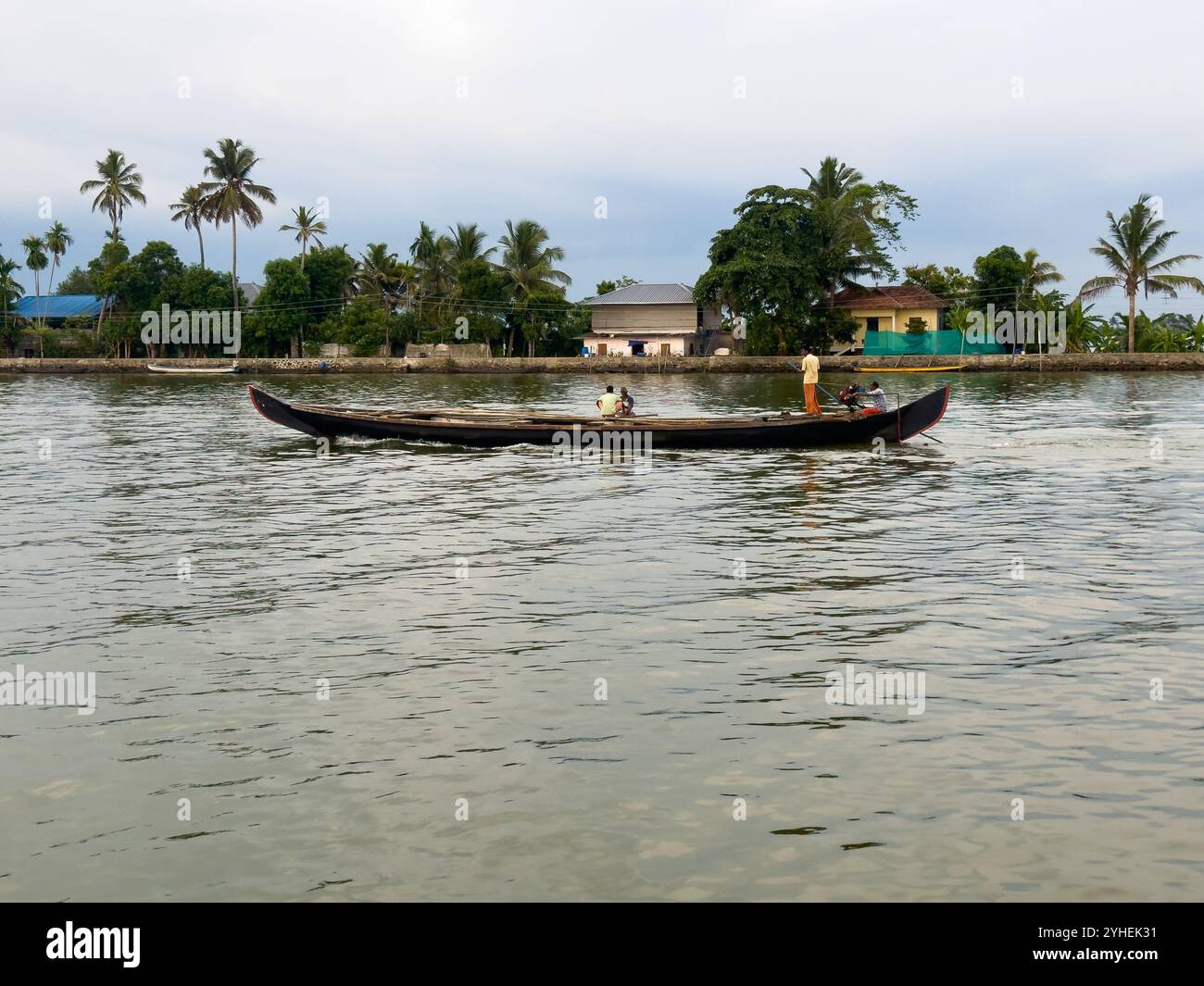 Alleppey, Kerala, India - May 15 2024: Experience of a scenic houseboat cruise through the ...