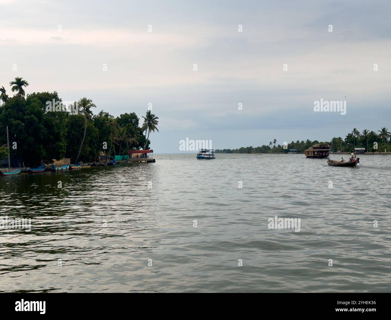 Alleppey, Kerala, India - May 15 2024: Experience of a scenic houseboat cruise through the ...