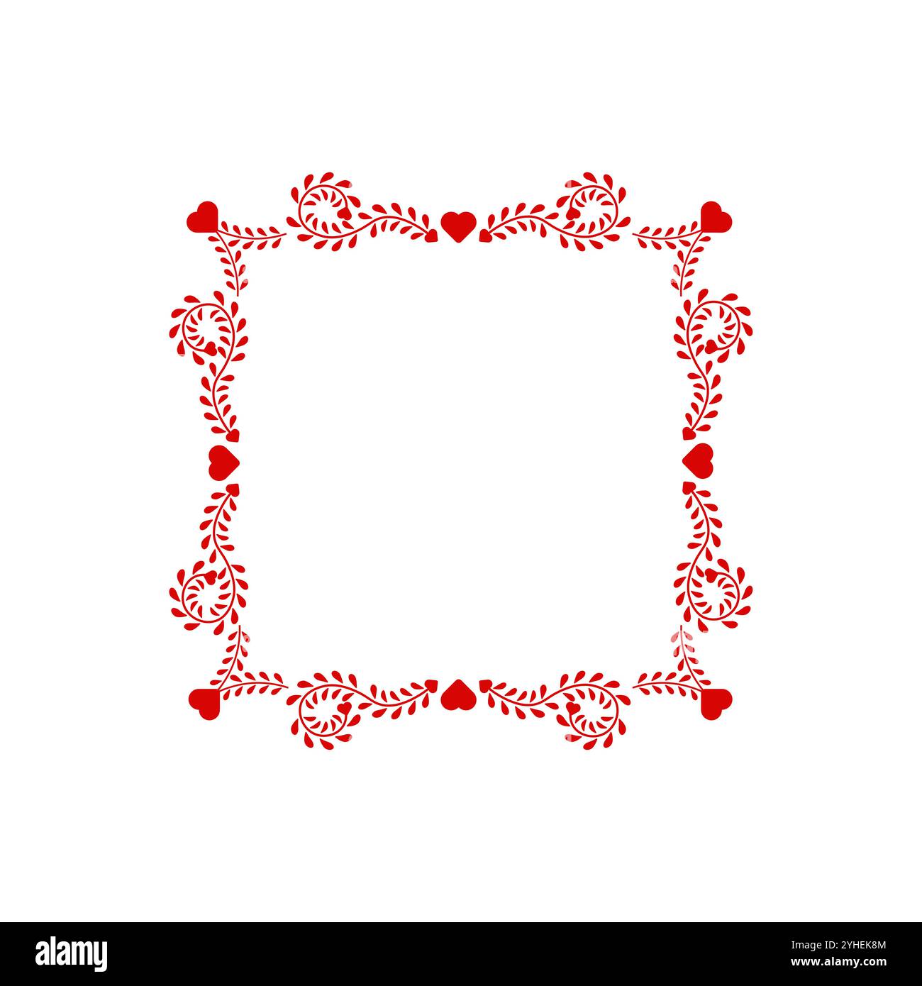 Abstract heart frame with decorative red borders for love themes Stock ...
