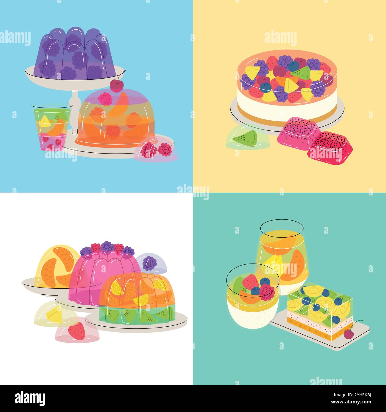 jelly candy. delicious dessert colorful transparent jelly products ...