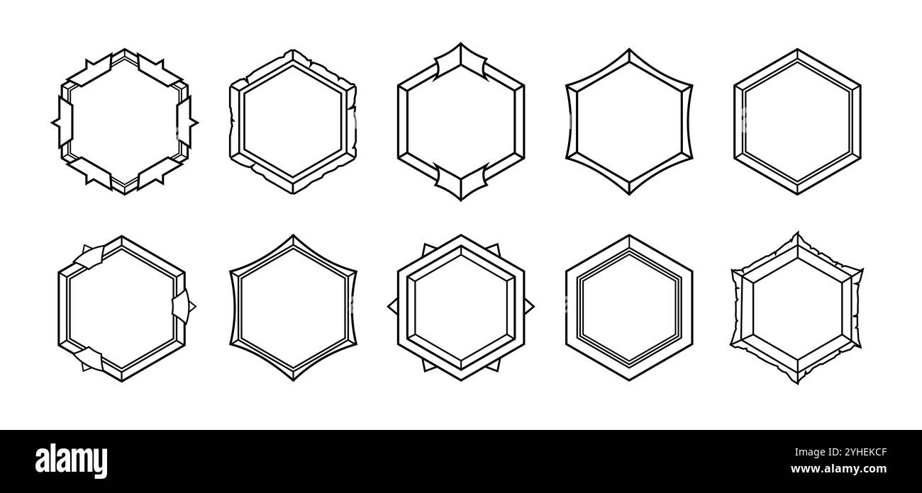 Black hexagonal symbol with mystical and alchemical details Stock ...