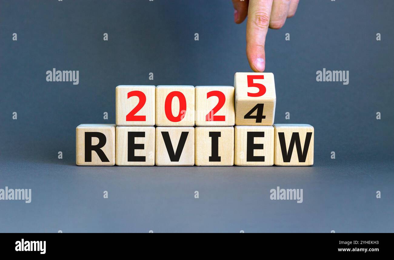 Planning 2025 review new year symbol. Concept words 2024 Review to 2025 ...