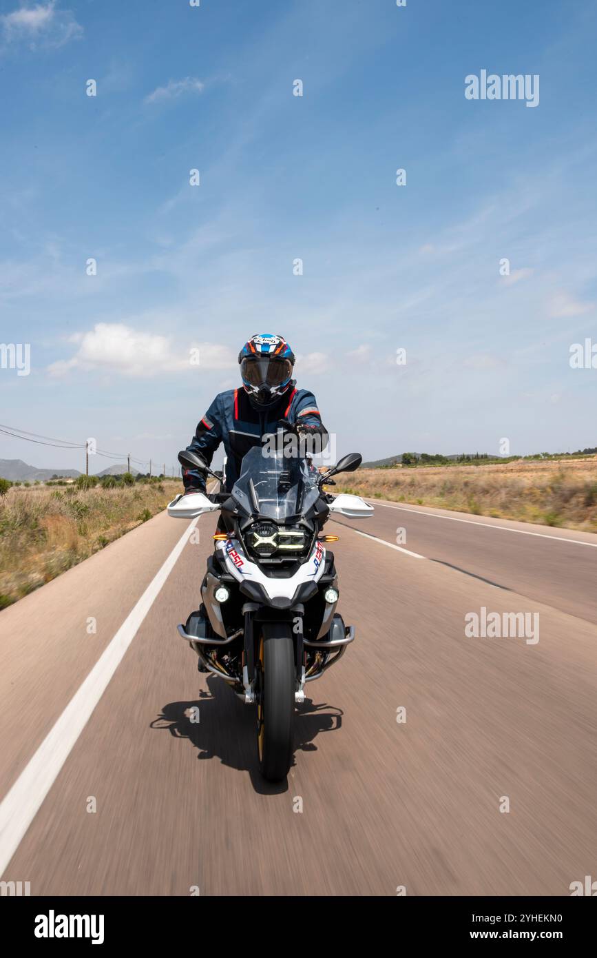 Riding a motorcycle on a highway Stock Photo - Alamy