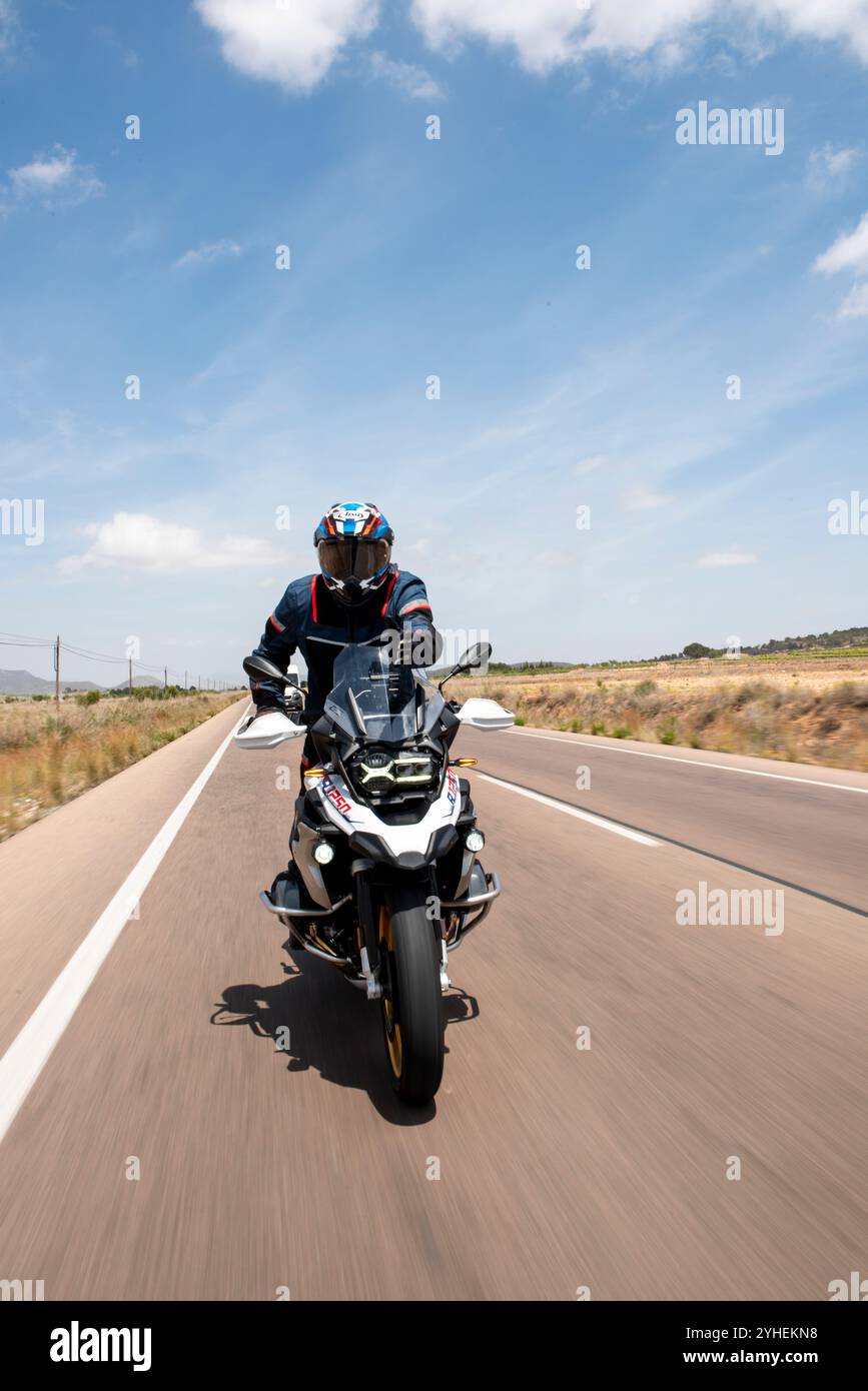 Riding a motorcycle on a highway Stock Photo - Alamy