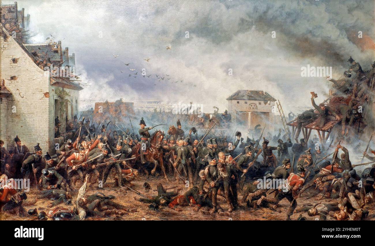 Defence of La Haye Sainte by the Kings German Legion during the Battle ...