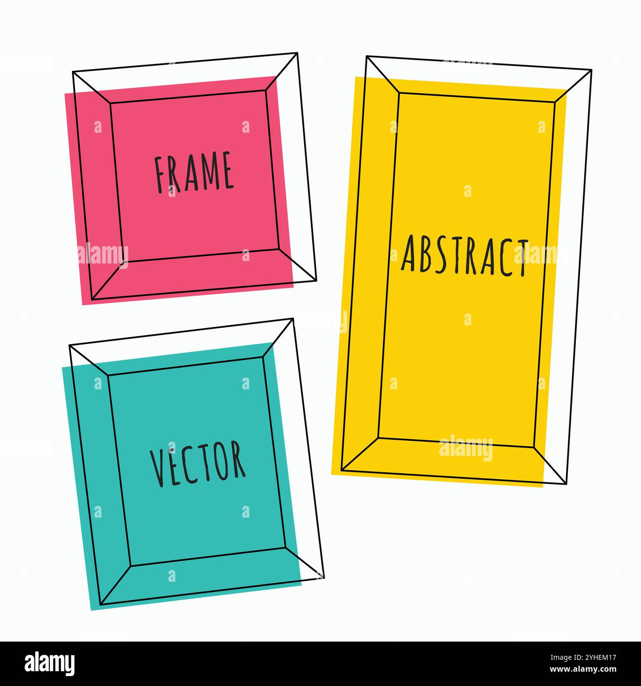 colorful set of cartoon style frames Stock Vector Image & Art - Alamy