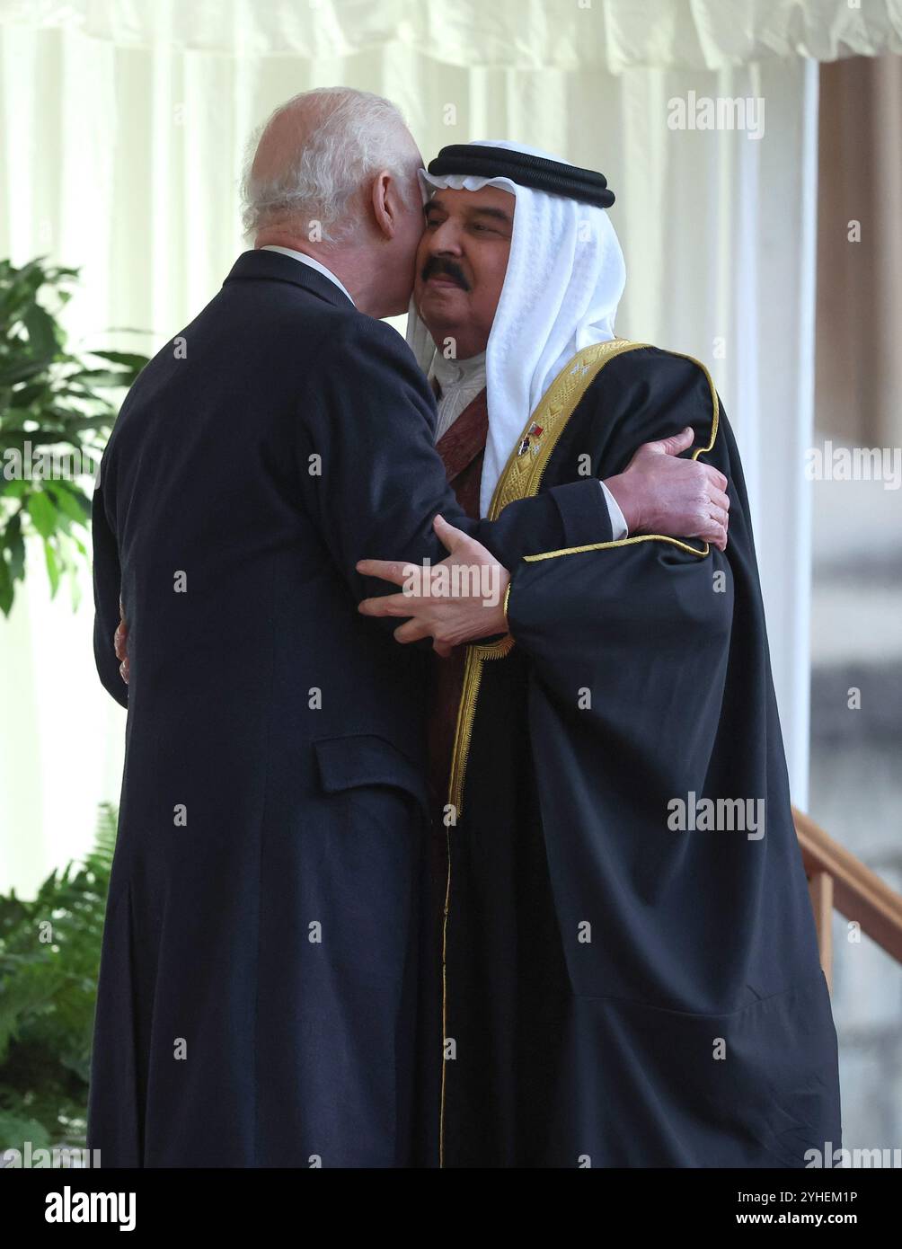 King Charles III greets King Hamad Bin Isa Al Khalifa, King of the ...
