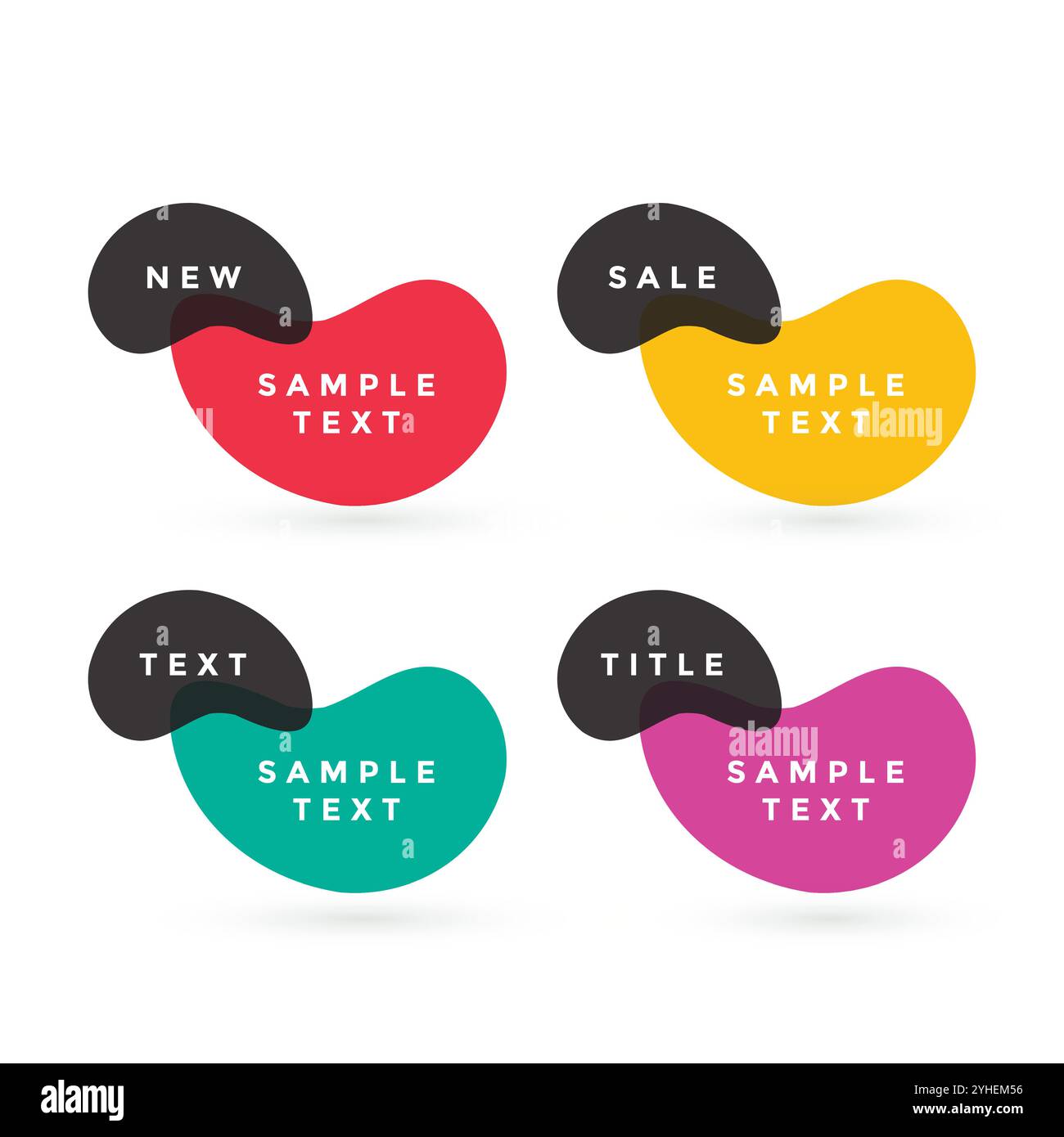 colorful text labels vector design symbols graphic illustration Stock ...
