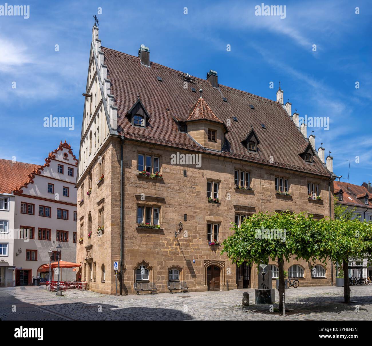 Historic buildings in the pedestrian area of Ansbach Stock Photo - Alamy