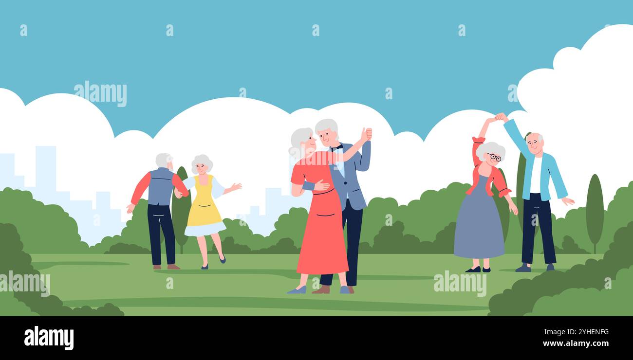 Elderly dancing outdoors Stock Vector Images - Alamy