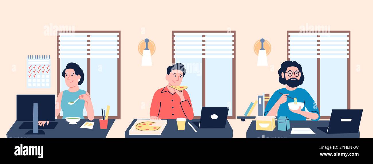 Office workers meeting in restaurant Stock Vector Images - Alamy