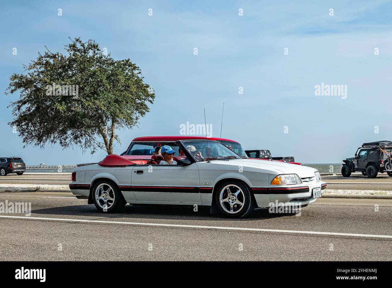 Gulfport, MS - October 04, 2023: Wide angle front corner view of a 1988 ...