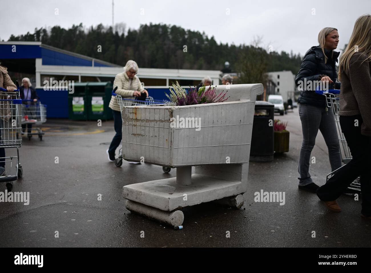 Ullared, Halland, Sweden. November 11 2024. Customers outside of Gekås ...