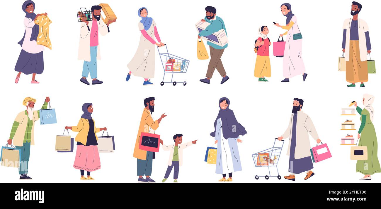 Shopping mall dubai people walking Stock Vector Images - Alamy
