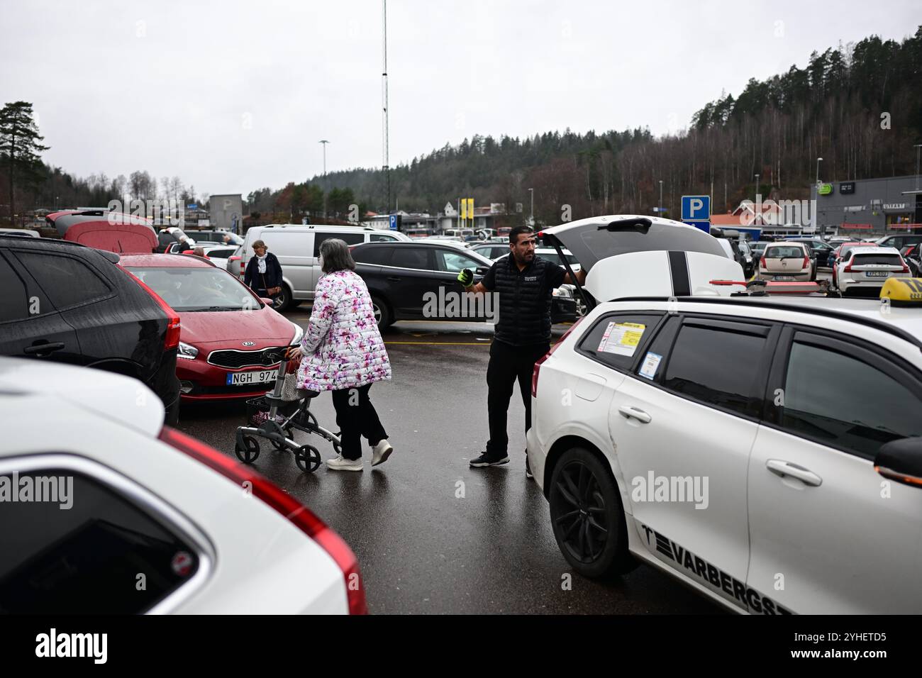 Ullared, Halland, Sweden. November 11 2024. Customers outside of Gekås ...