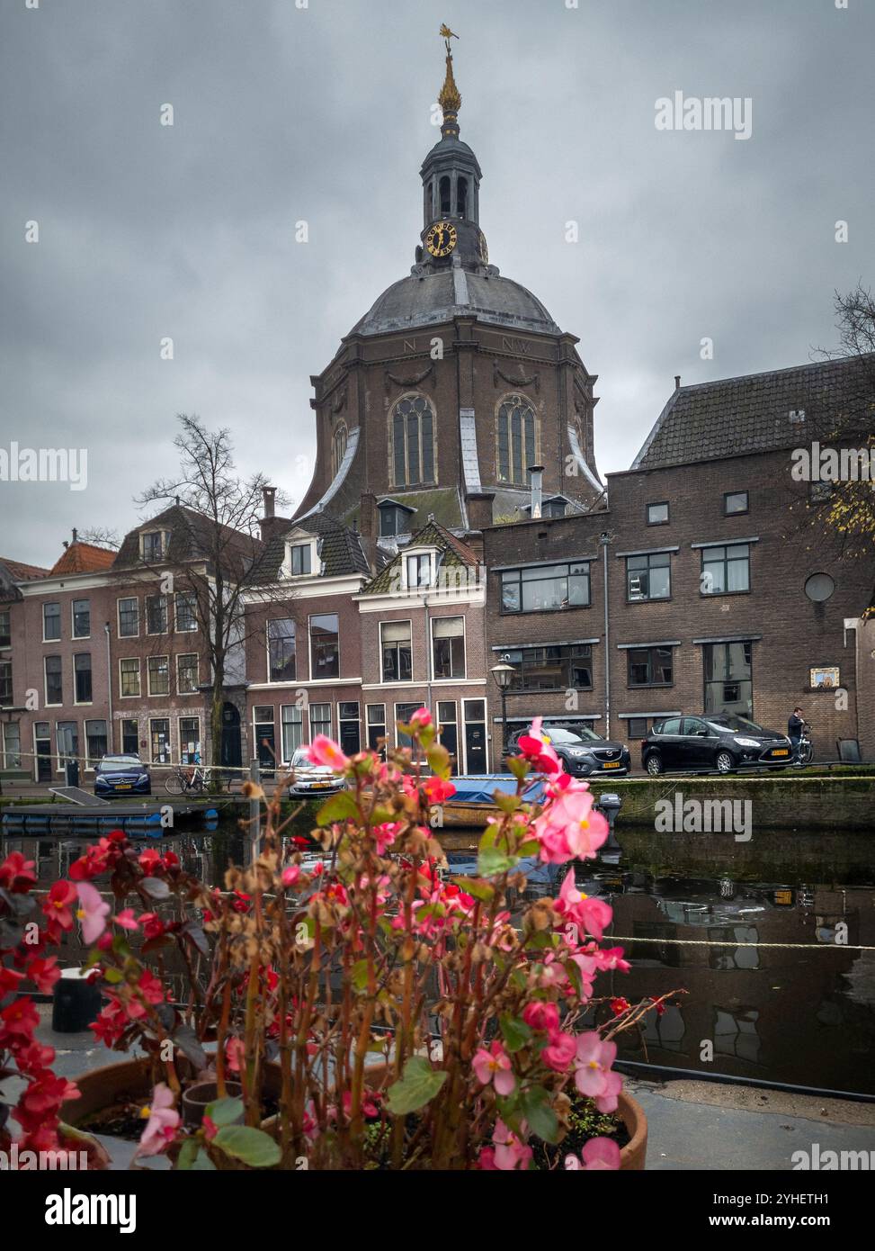 Leiden, Netherlands 10 November 2024, The Oude Vest canal, traditional ...