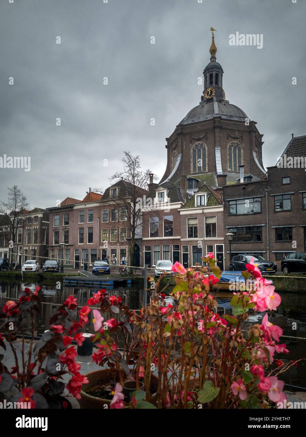 Leiden, Netherlands 10 November 2024, The Oude Vest canal, traditional ...
